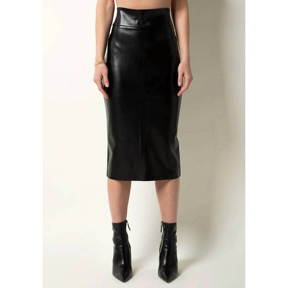 Tart Collections | Skirts | New Tart Collections Womens Vegan Leather Pencil Midi Skirt In Black ...